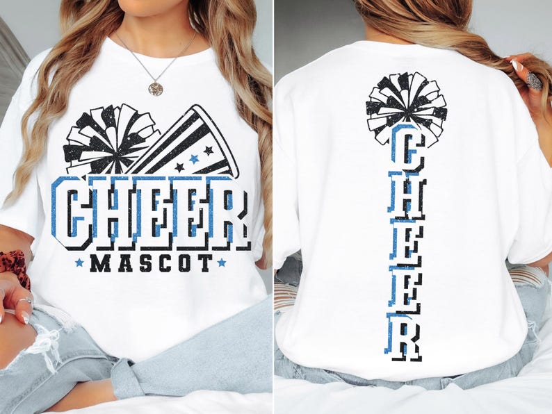 Cheer Svg Png, Cheerleading Svg, Cheerleader Front Back Svg, Cheer Mom ...