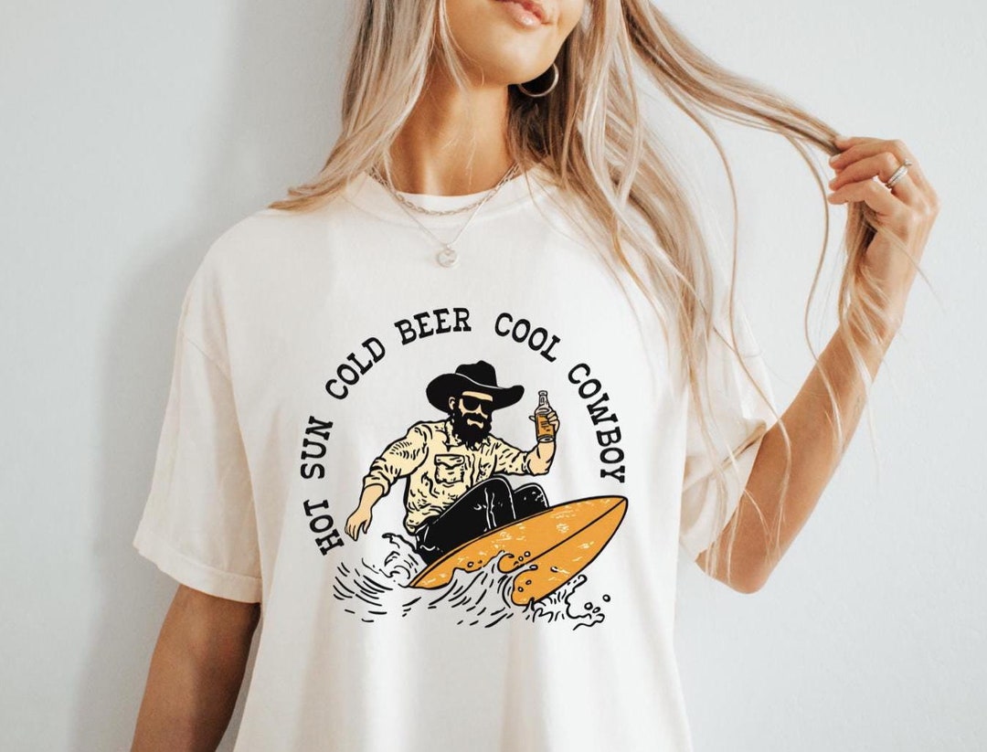 Surfing Cowboy SVG: Western Summer PNG, Vintage Country Art (print ...