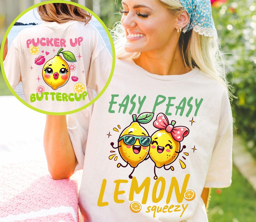 Preppy Lemon Summer Png Front Back, Lemon Coquette Png, Preppy Summer ...