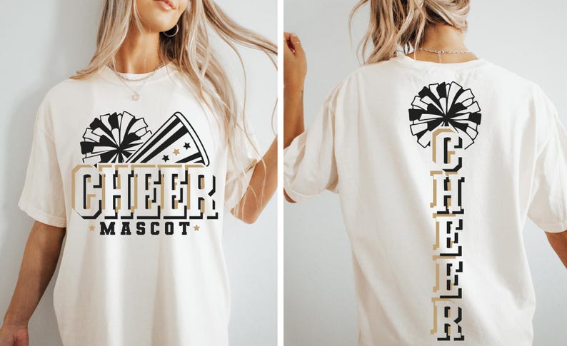 Cheer Svg Png, Cheerleading Svg, Cheerleader Front Back Svg, Cheer Mom ...