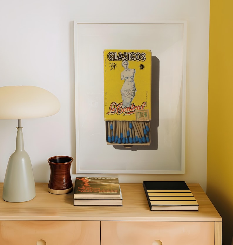 Vintage Mexico Matchbox Art Print, Eclectic Travel Poster - Etsy