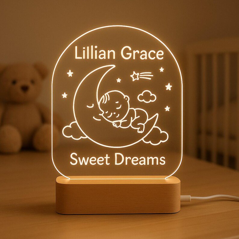 Personalized Fairy Night Light: Laser Engraved Acrylic LED Lamp - Etsy