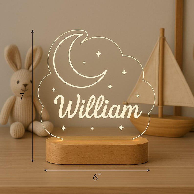 Personalized Fairy Night Light: Laser Engraved Acrylic LED Lamp - Etsy