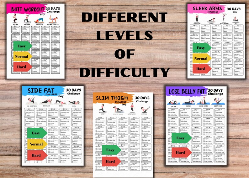 Fitness Challenge Bundle, Butt, Belly, Thigh, Side Fat & Arm Exercises ...