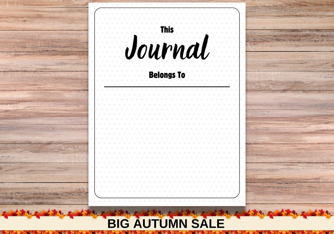 This Journal Belongs to Printable Cover Page Personalized Journal Title ...