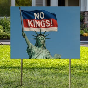 No Kings Yard Sign, Anti Trump Political Protest Decor, Patriotic ...