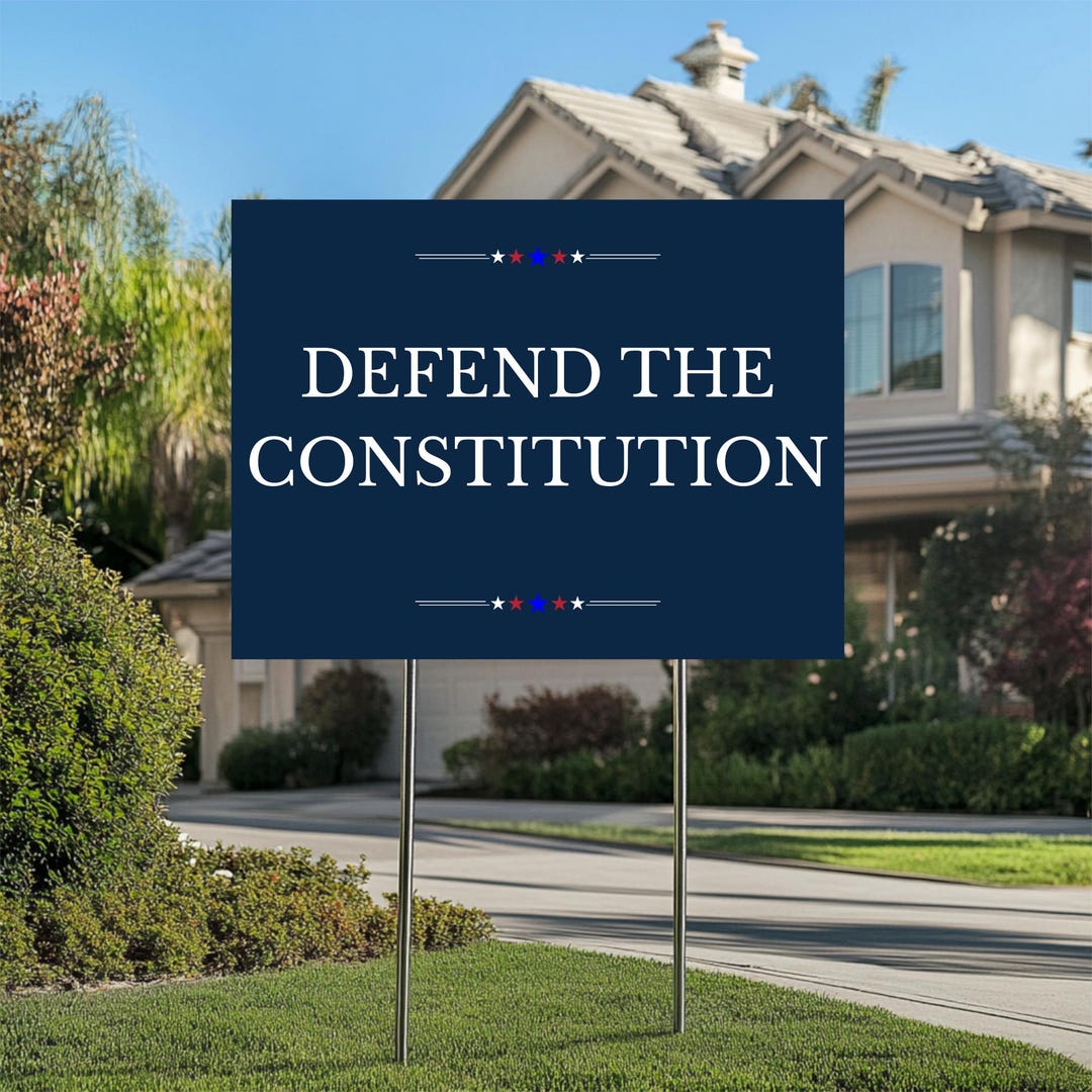 Defend the Constitution Yard Sign, Patriotic Political Lawn Sign ...