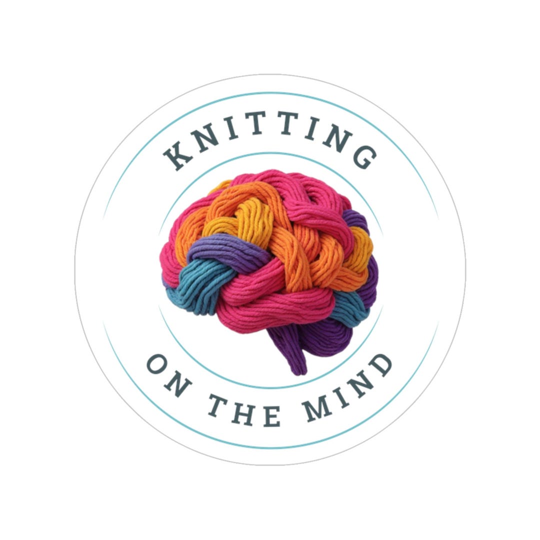 Knitting on the Mind Yarn Brain Sticker Round Sticker - Etsy