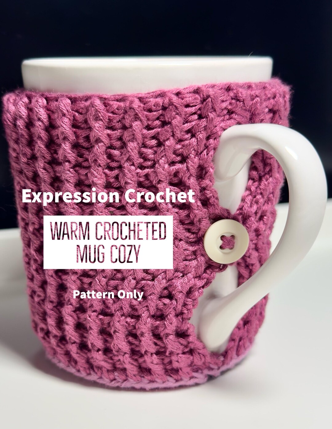 Warm Crocheted Mug Cozy - Sweater Stitch - Etsy