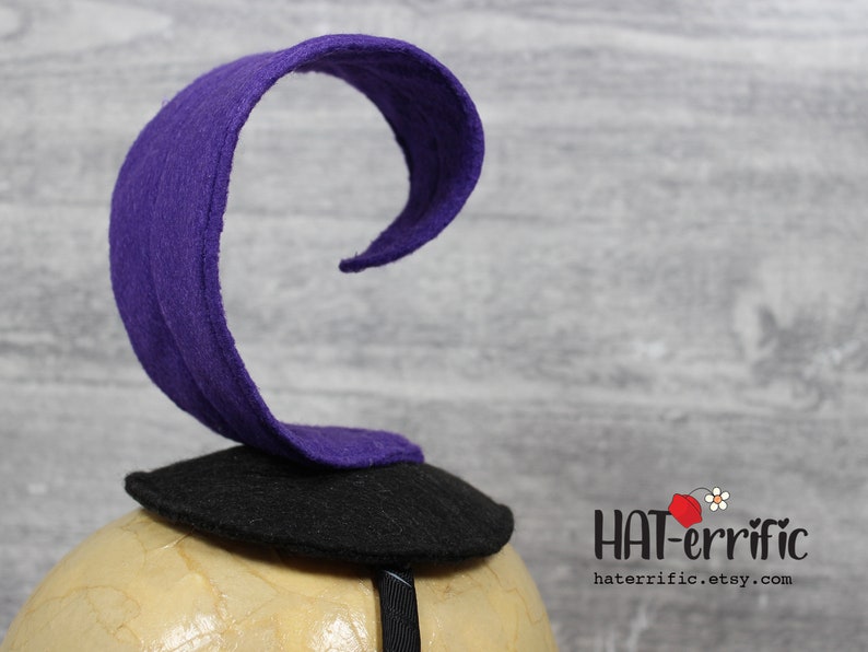 Yzma Emperors New Groove Miniature Hat Headband, Purple Feather Villain ...