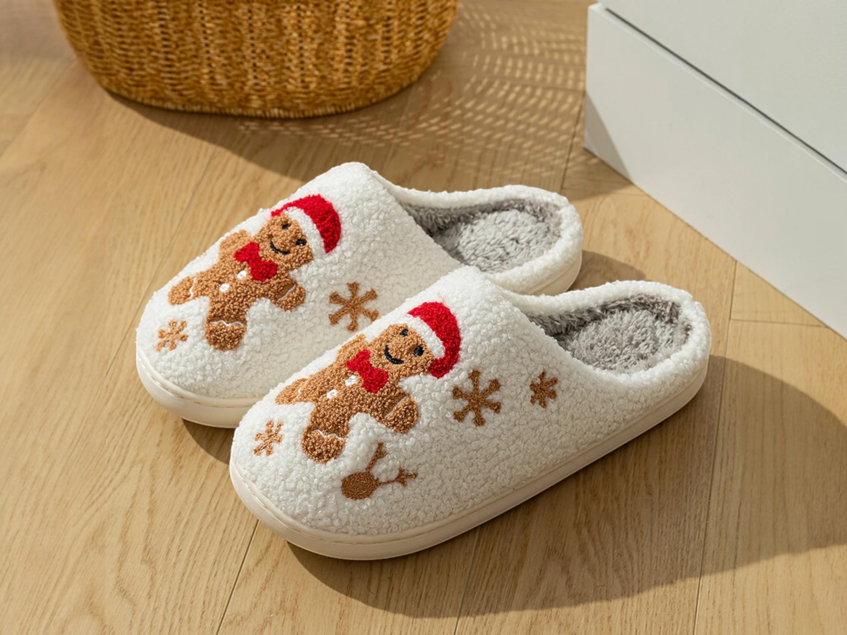 Womens Christmas Gingerbread Man Slippers Cute & Cozy Winter House ...