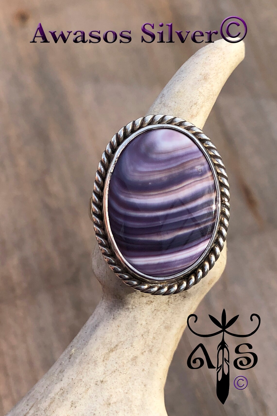 Sterling Silver and Wampum Ring Large Size FREE Shipping | Etsy