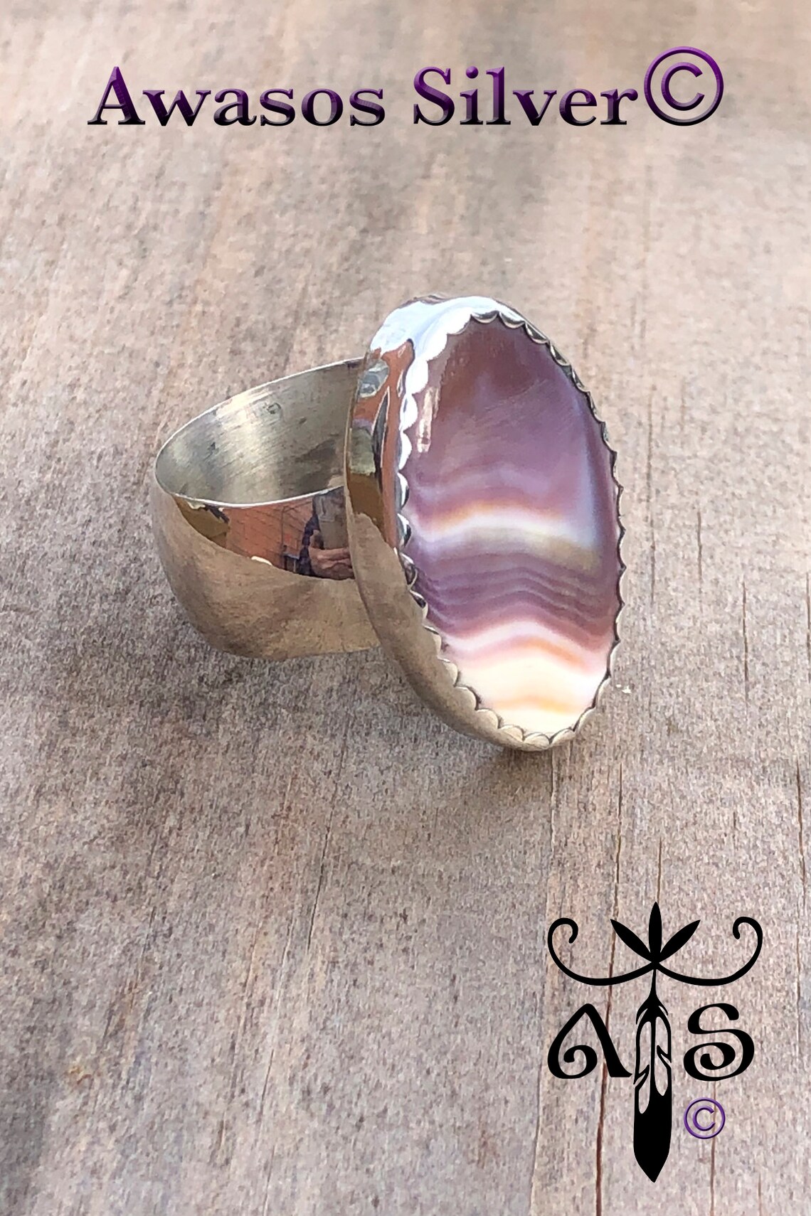 Wide Band Wampum and Sterling Silver Ring. Wampum Ring. Silver | Etsy