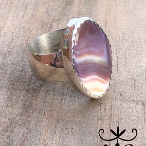 Wide Band Wampum and Sterling Silver Ring. Wampum Ring. Silver Wampum ...