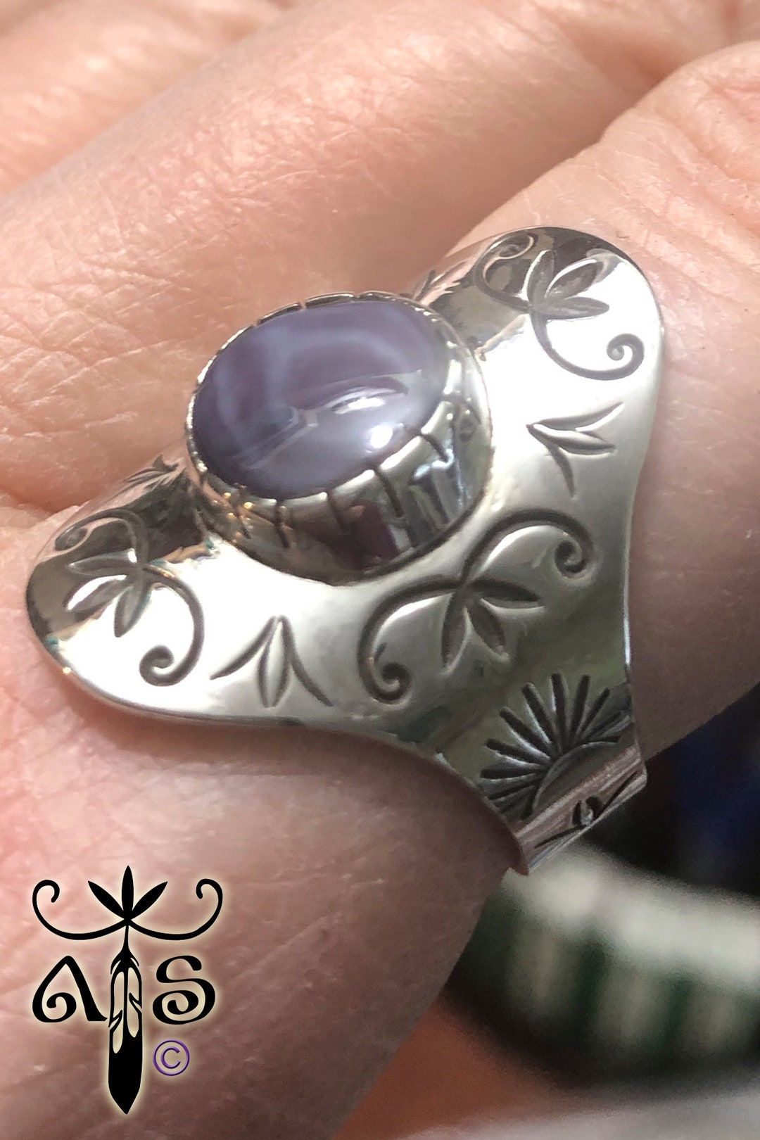 One of a Kind Wampum Ring. Sterling Silver Wampum Ring. - Etsy