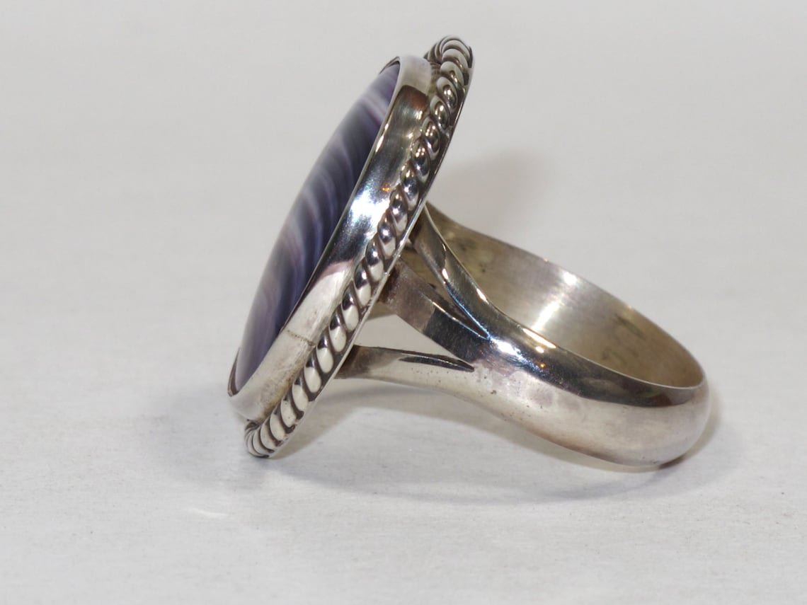 Sterling Silver and Wampum Ring Large size FREE Shipping | Etsy