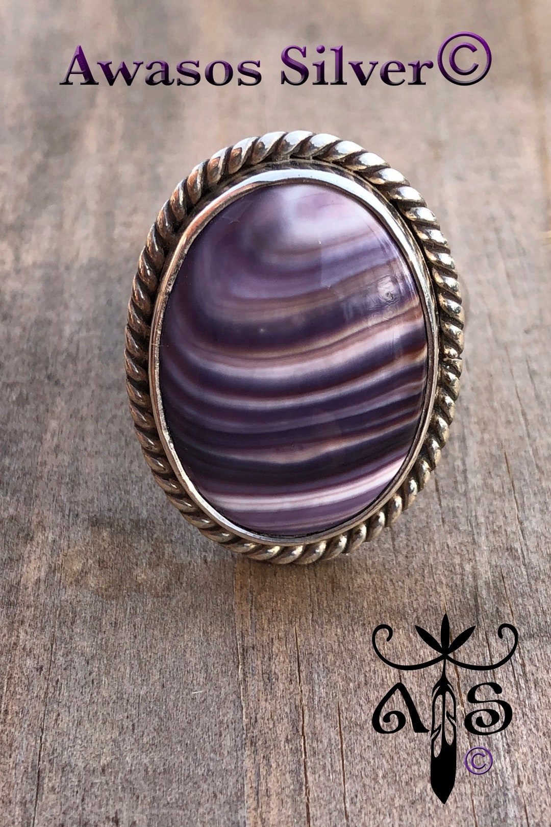 Sterling Silver and Wampum Ring Large Size FREE Shipping - Etsy