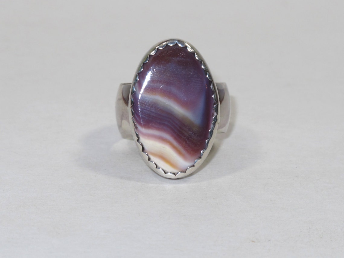 Wide Band Wampum and Sterling Silver Ring. Wampum Ring. Silver | Etsy