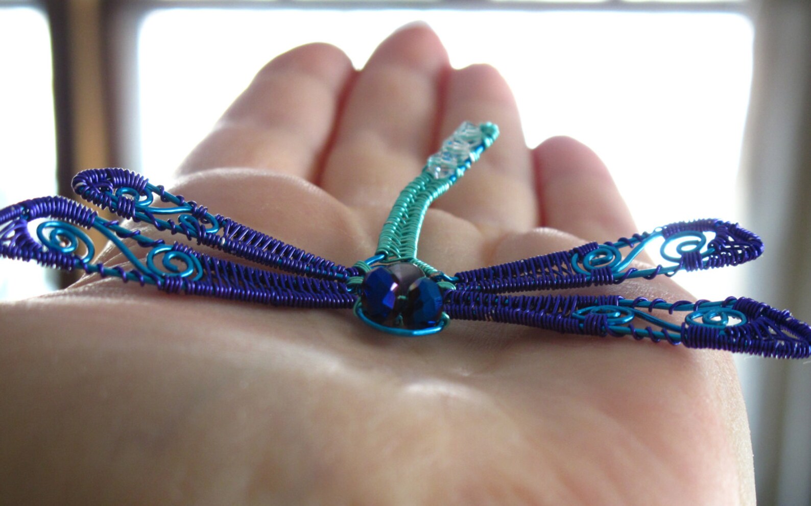 One of a Kind Wire Wrapped Dragonfly Sculpture Pendant/necklace - Etsy