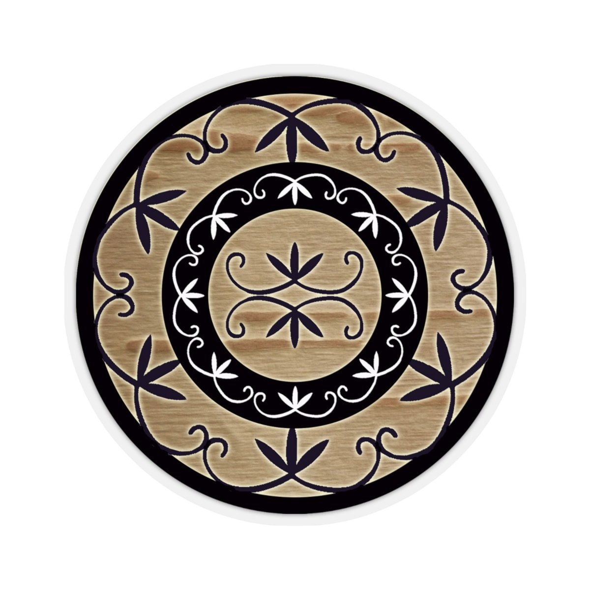 Double Curve Designs With Birch Bark Background Sticker. Kiss-cut ...