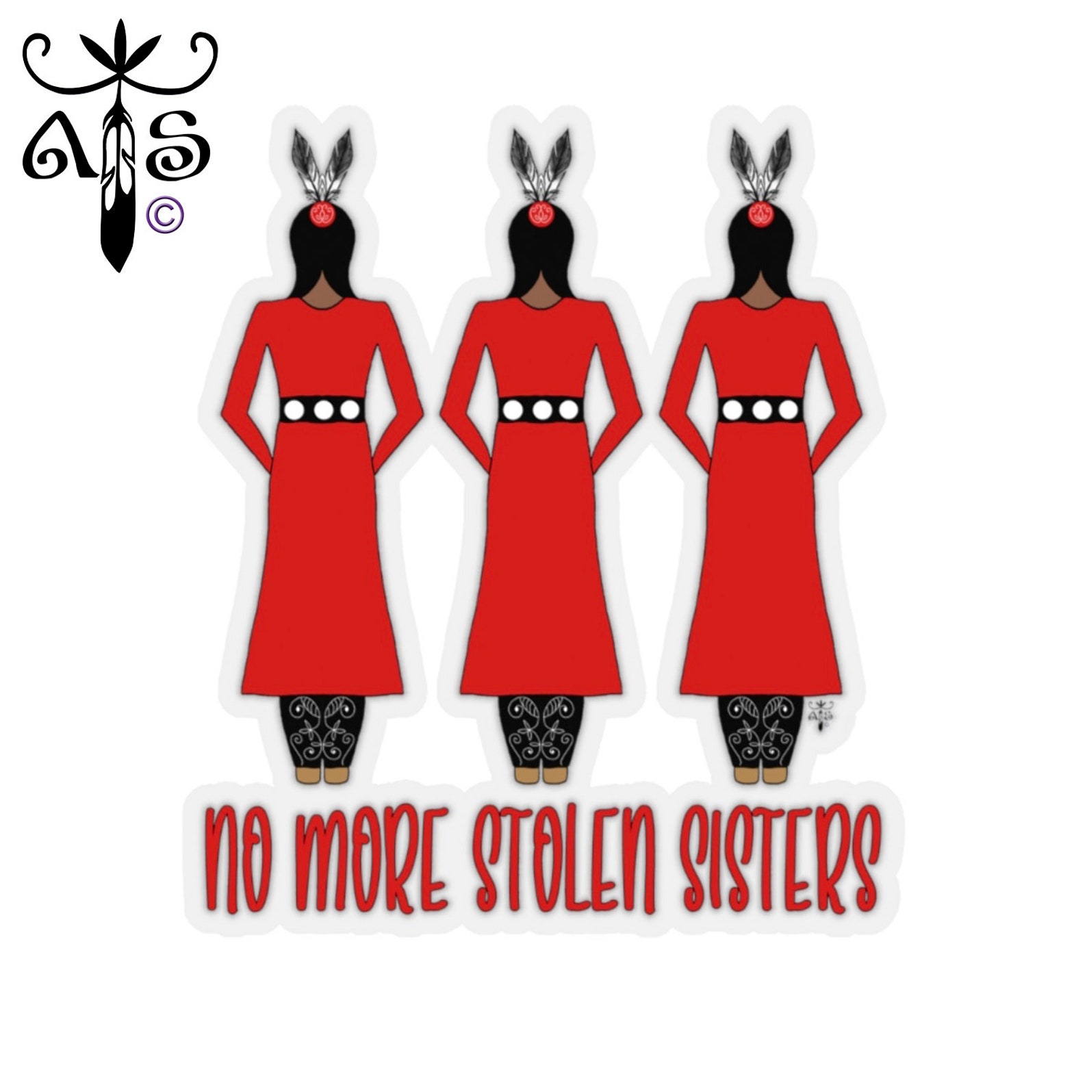 Red Dress Sticker. 3 Ladies in Red dresses. MMIW Awareness | Etsy