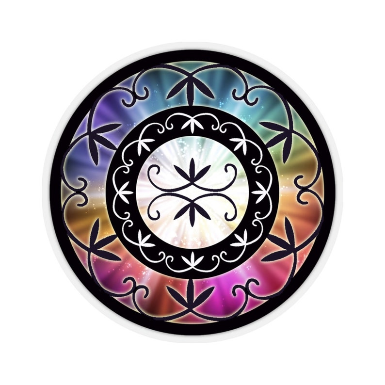 Double Curve Designs With Rainbow Background Sticker. Kiss-cut - Etsy