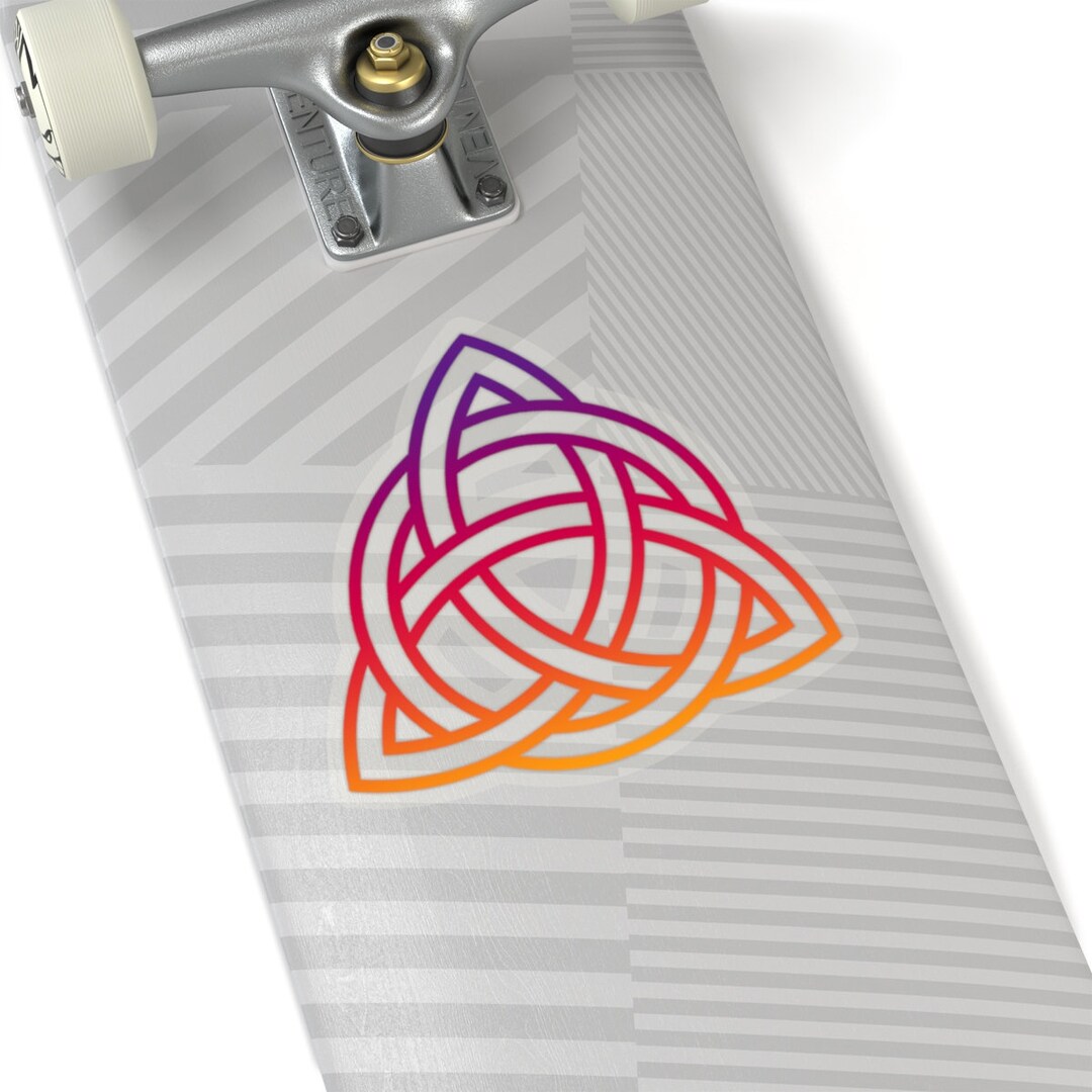 Trinity Knot. Trinity Knot Sticker in Purple, Red and Orange. Kiss-cut ...
