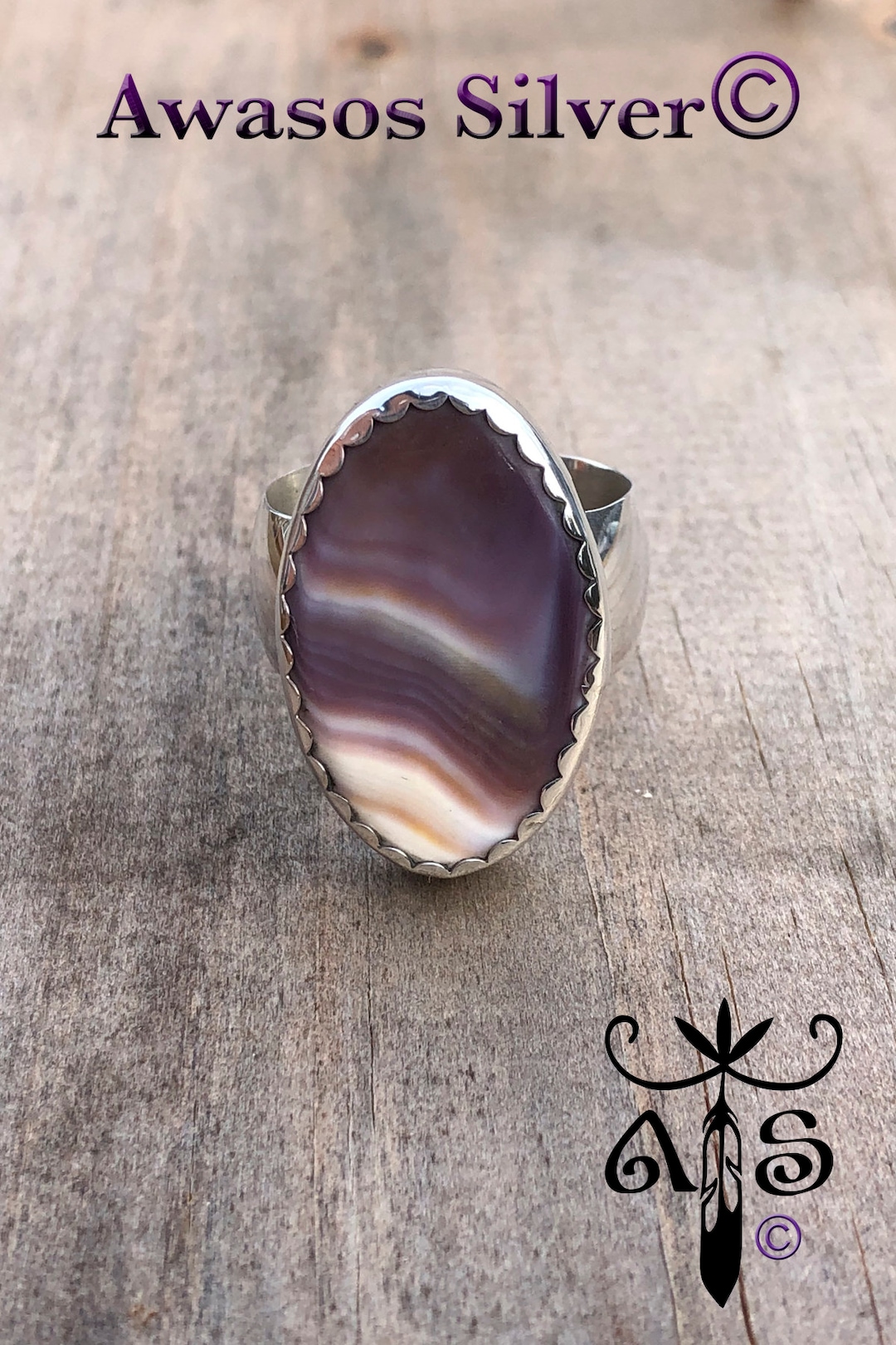 Wide Band Wampum and Sterling Silver Ring. Wampum Ring. Silver Wampum ...
