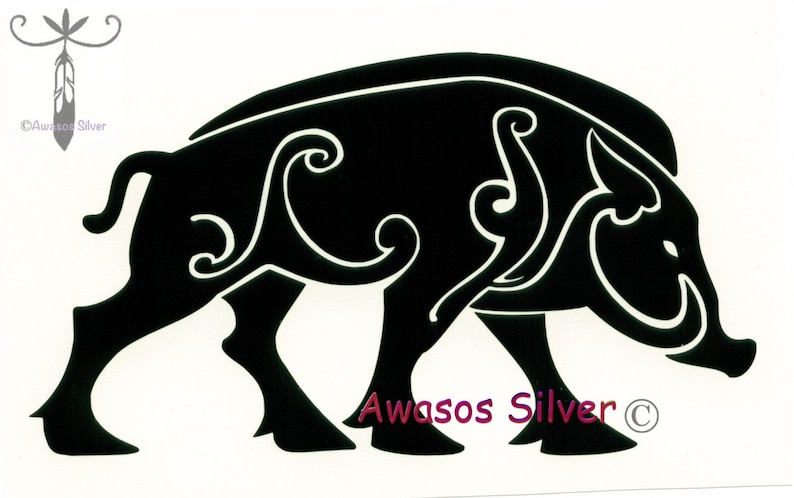 Decal. Wild Boar Decal. Wild Boar. Celtic Decal. Pictish Decal. Pictish ...