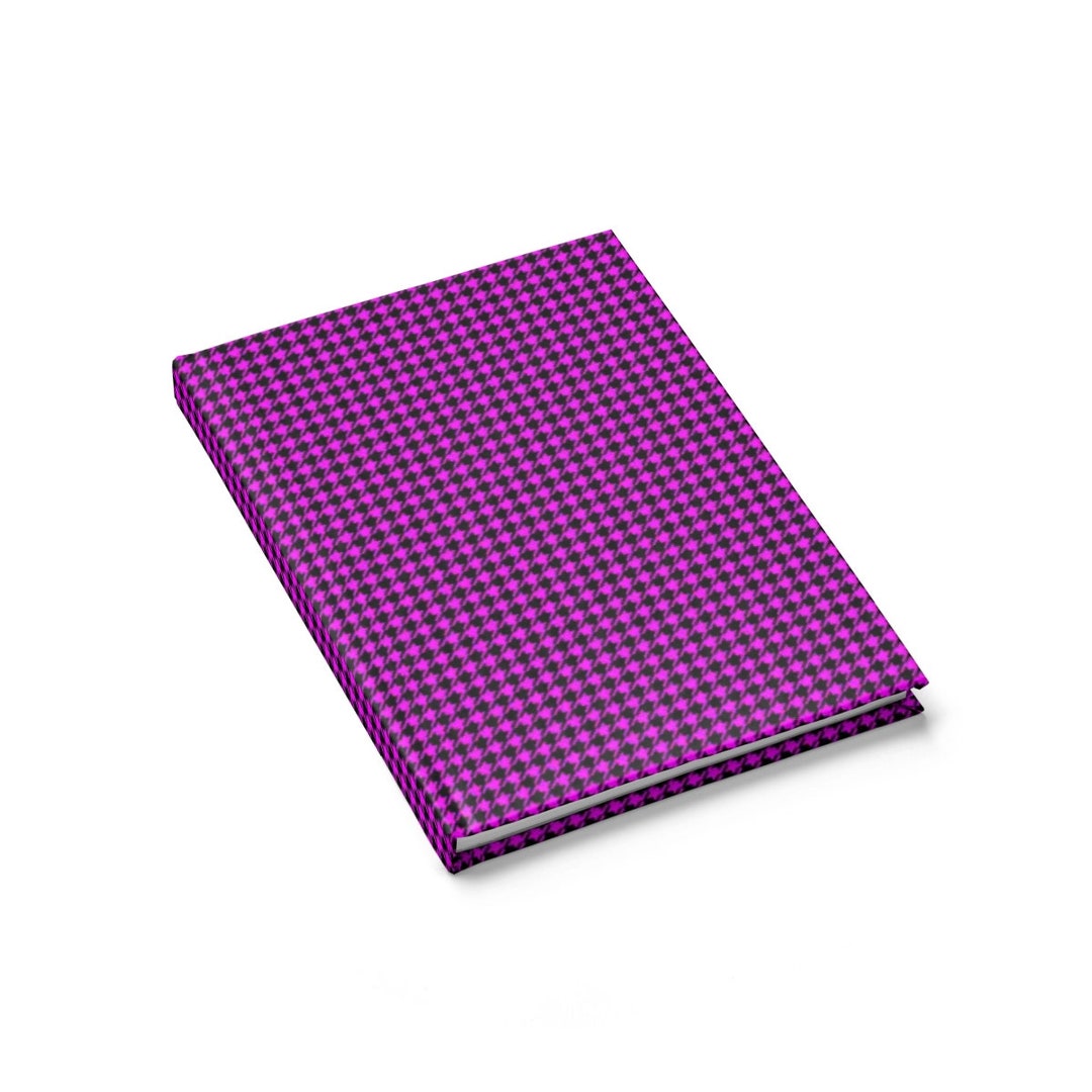 Houndstooth. Hot Pink and Black Journal - Ruled Line - Etsy