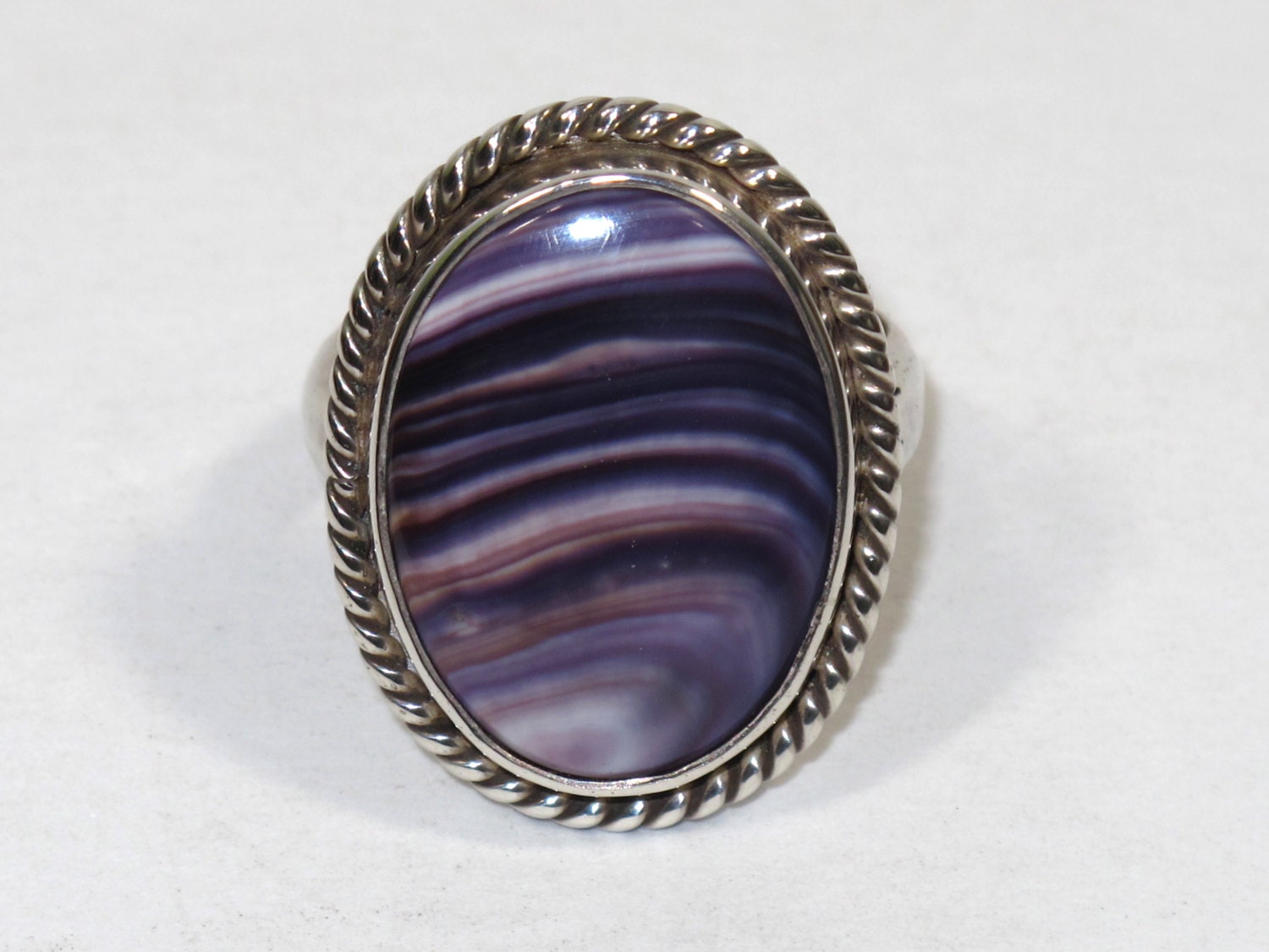 Sterling Silver and Wampum Ring Large size FREE Shipping | Etsy