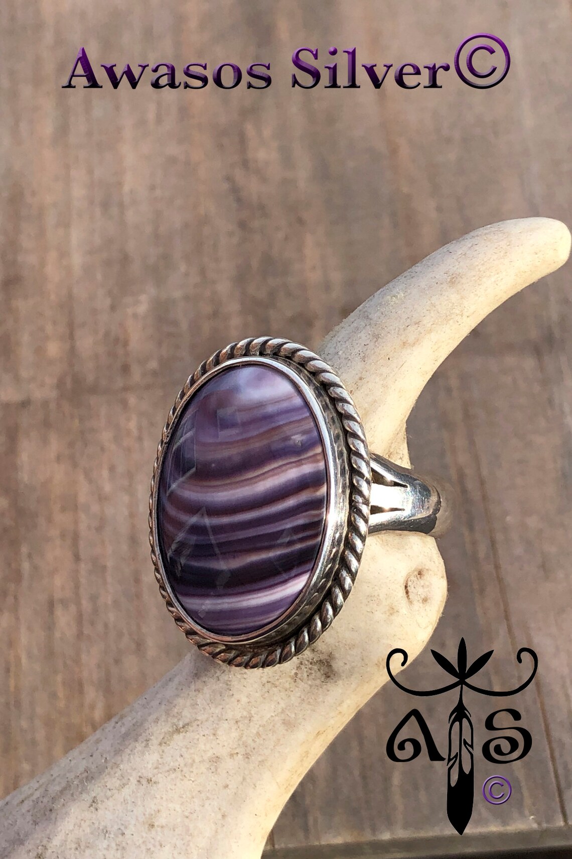 Sterling Silver and Wampum Ring Large Size FREE Shipping | Etsy