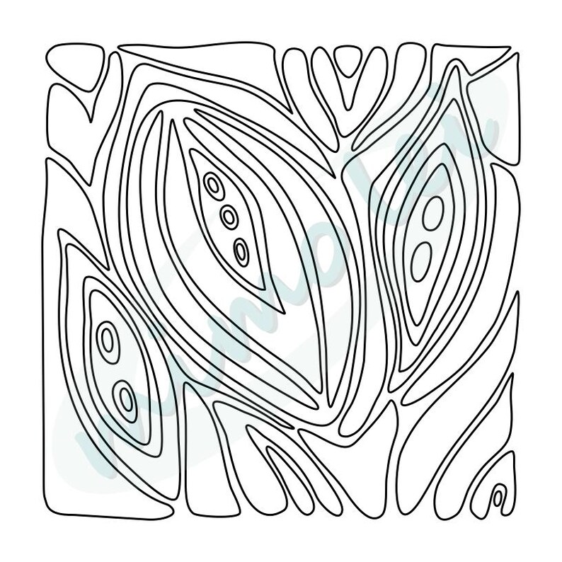 Easy Relaxing Coloring Pages to Color: Hand Drawn Abstract, Organic ...