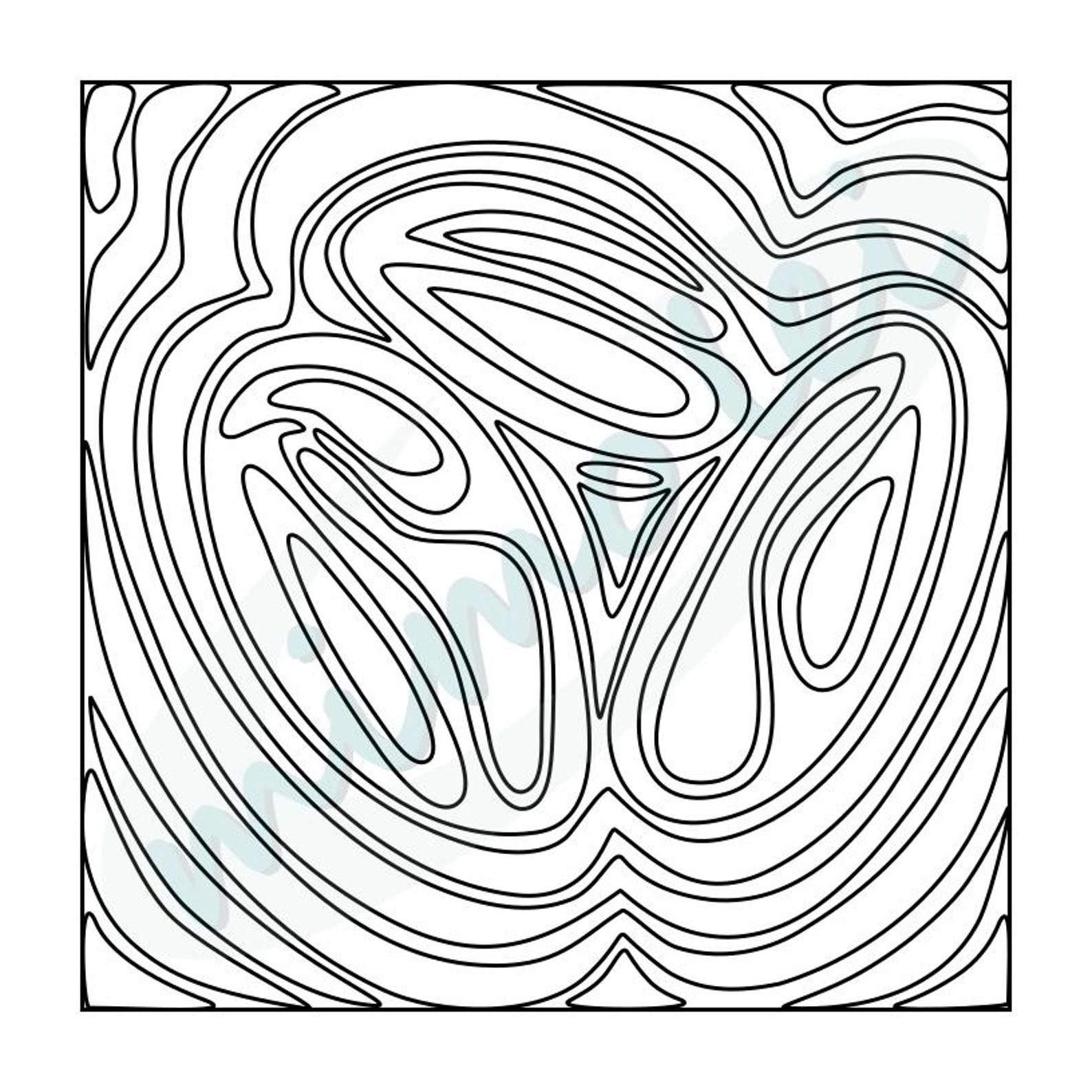 Easy Relaxing Coloring Pages to Color: Hand Drawn Abstract, Organic ...