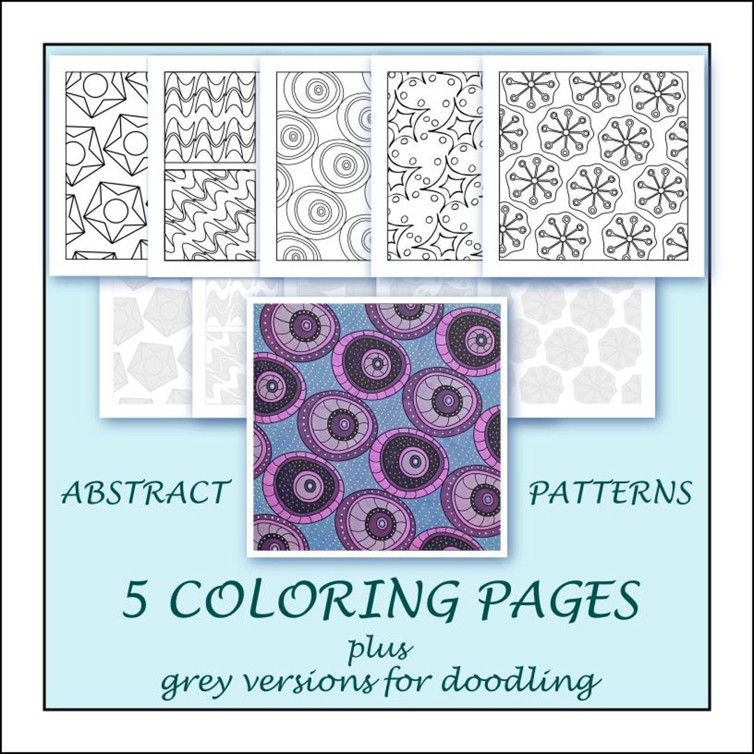 Pattern Coloring Pages: Abstract Designs for Doodling (digital Download ...