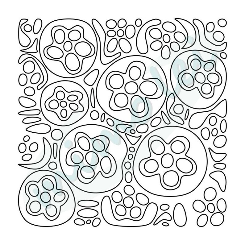 Easy Relaxing Coloring Pages to Color: Hand Drawn Abstract, Organic ...