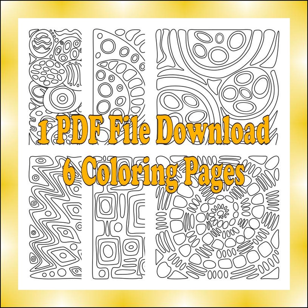Simple Designs Coloring Pages SET 4 : Easy Organic Abstract Designs to ...