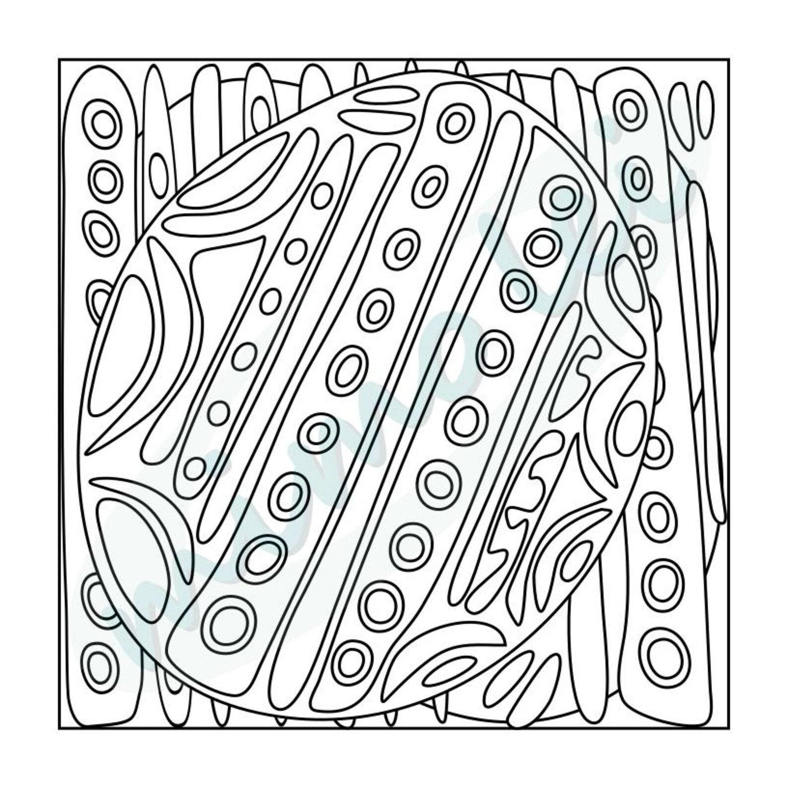 Easy Relaxing Coloring Pages to Color: Hand Drawn Abstract, Organic ...