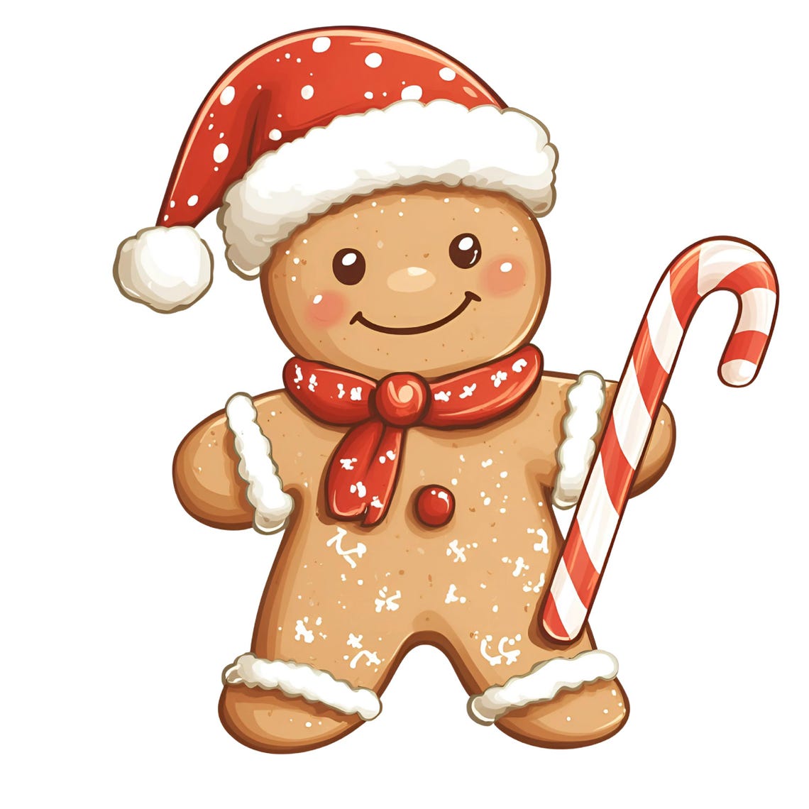 Watercolor Gingerbread Man Clipart, Holiday Printables, Cute Christmas ...