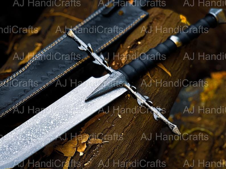Handcrafted Ringwraith Replica Sword, Nazgul-inspired Blade ...