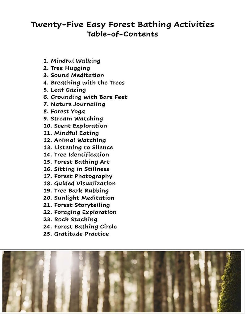 25 Forest Bathing (therapy) Activities - Etsy
