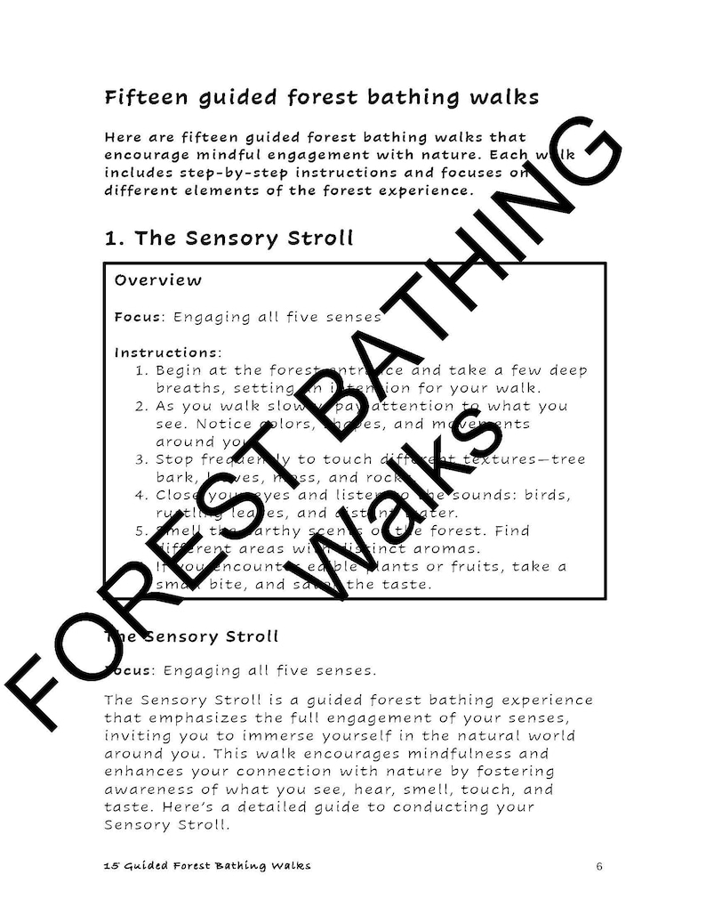 Fifteen Guided Forest Bathing Walks: Mindful Engagement With Nature - Etsy