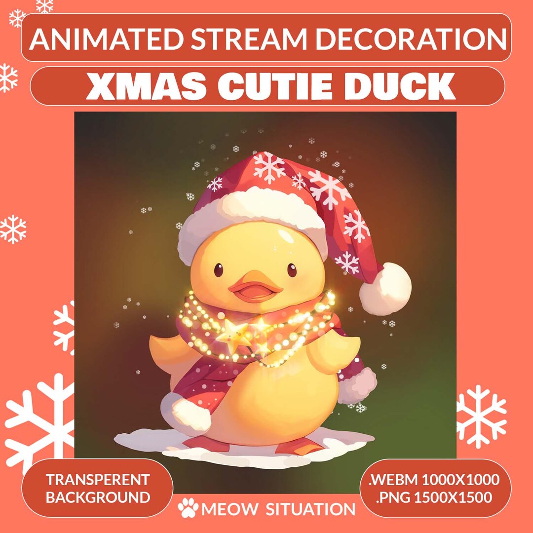 Animated Christmas Duck Stream Overlay | Twitch & Youtube Decoration - Etsy