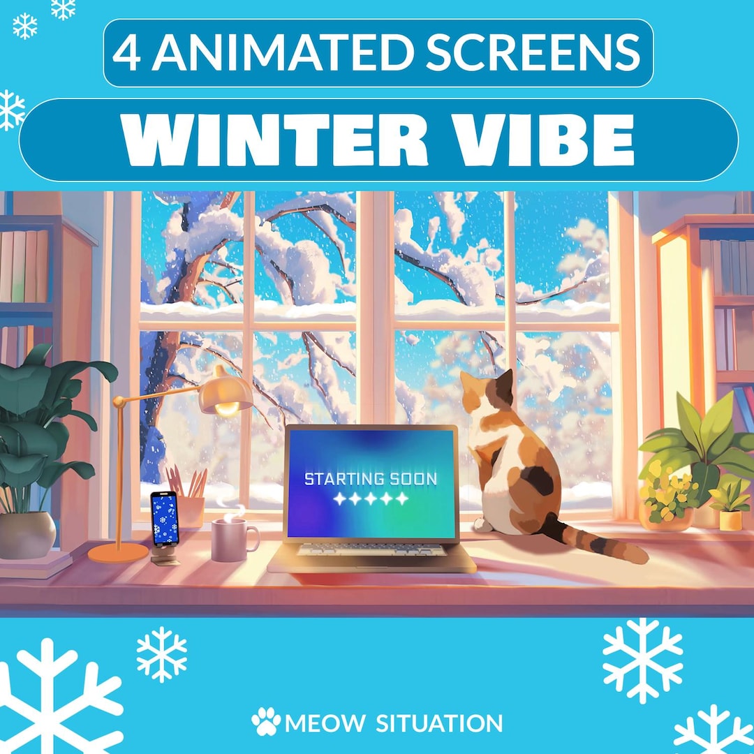 Animated Stream Screens Winter Vibe| Looping Screens for Twitch Stream ...