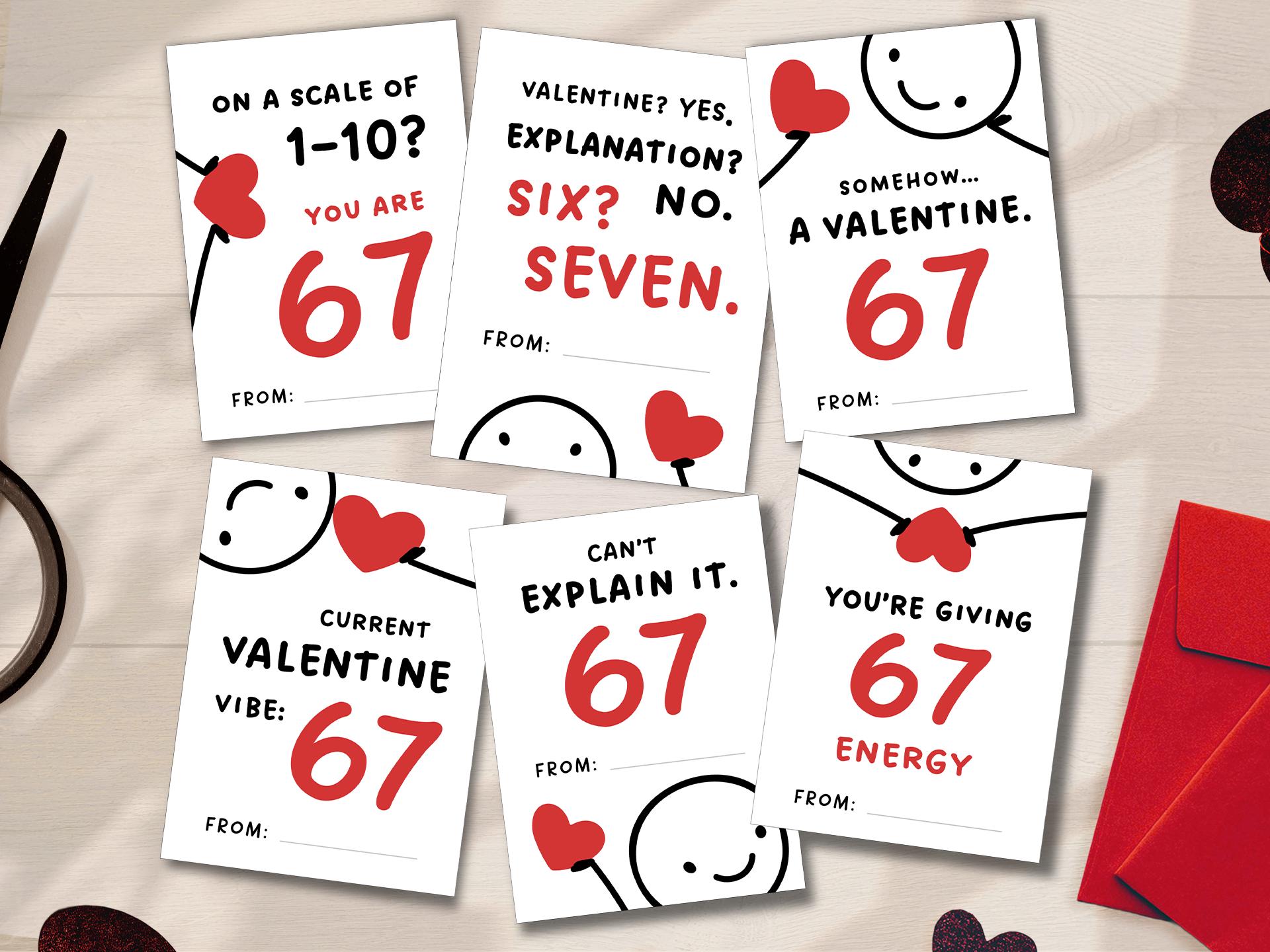 6-7 Meme Valentine Cards for Teens | Printable Classroom Set - Etsy