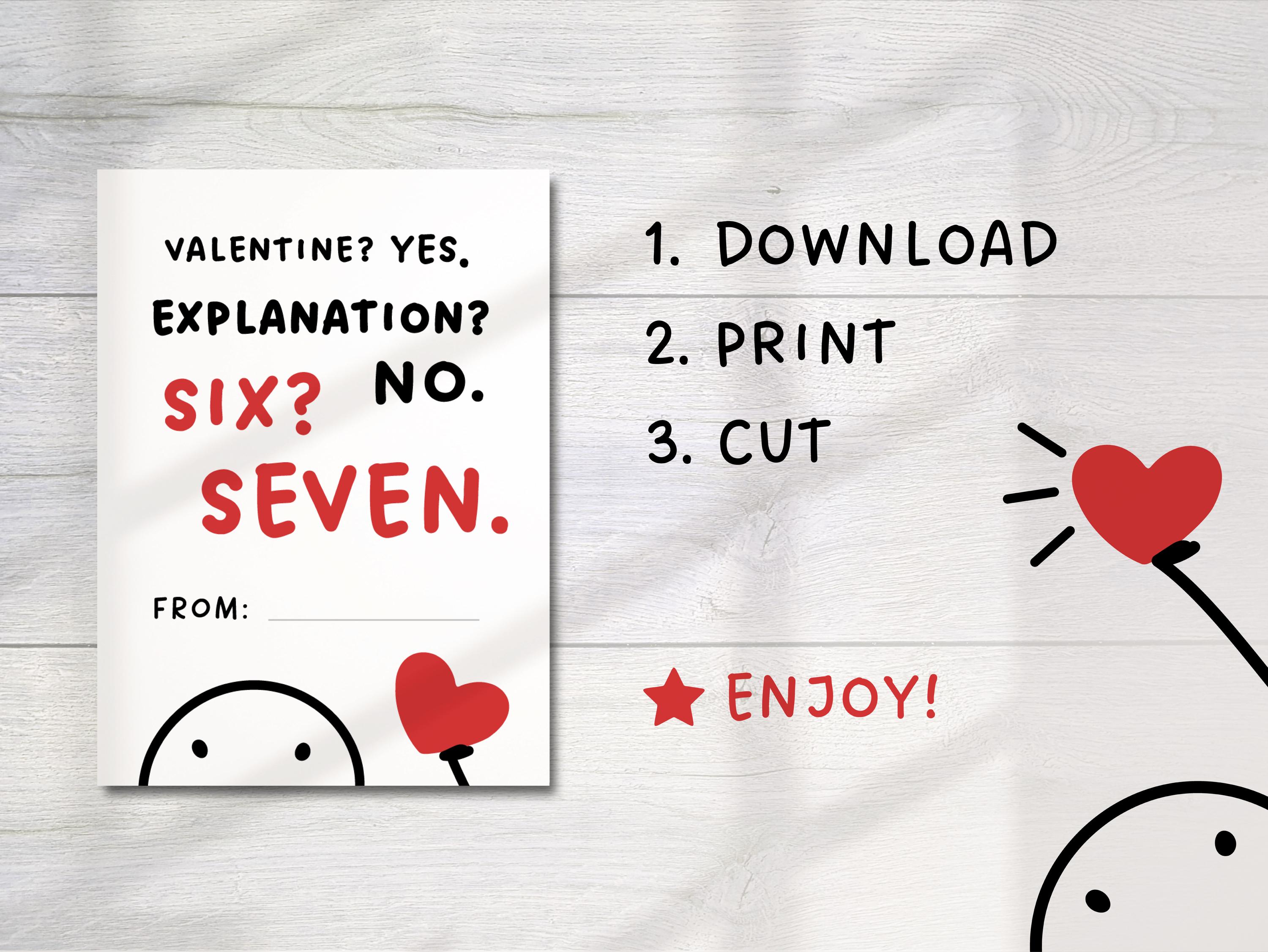 6-7 Meme Valentine Cards for Teens | Printable Classroom Set - Etsy
