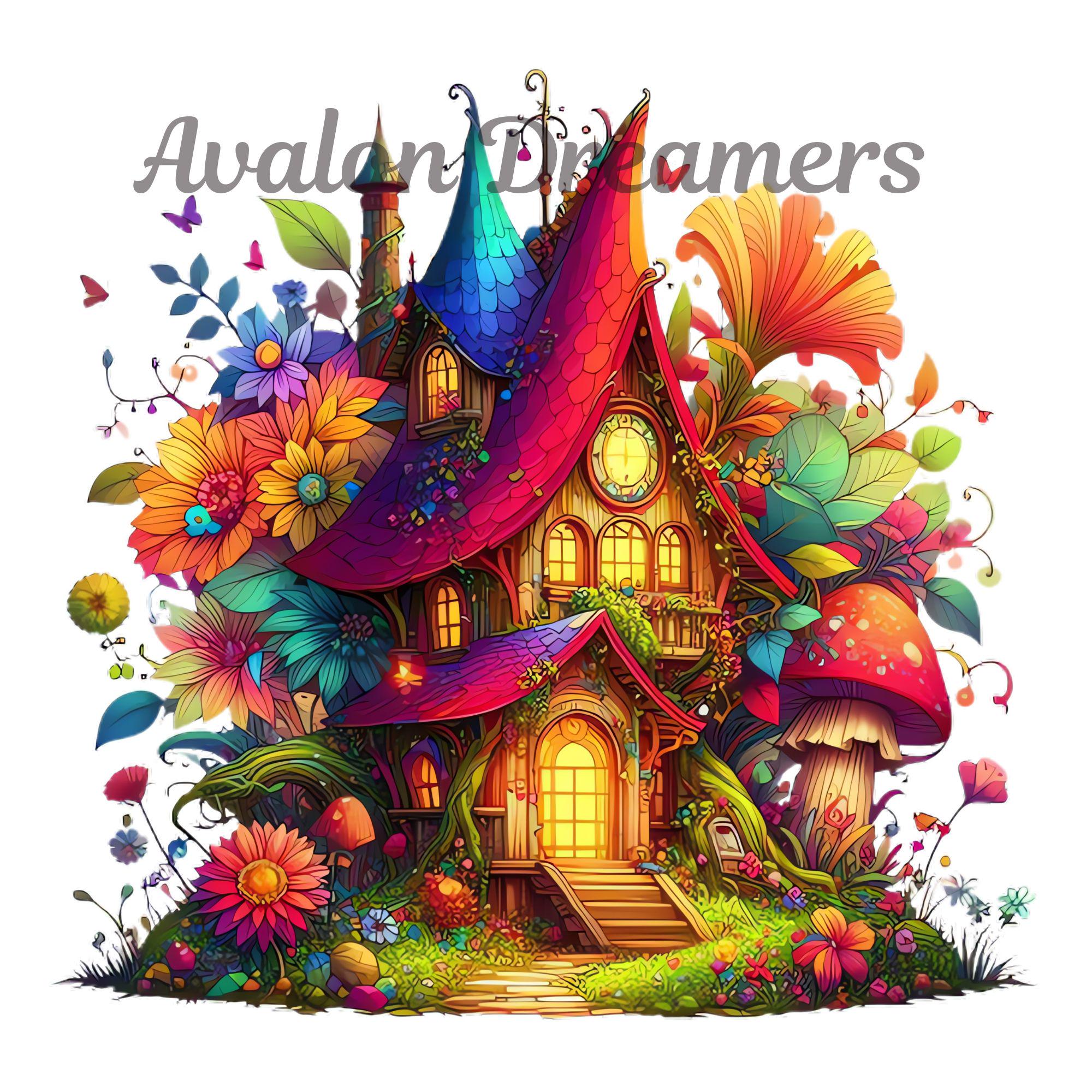 20 Fantasy Fairy Houses PNG Clipart Images, Print at Home, Transparent ...