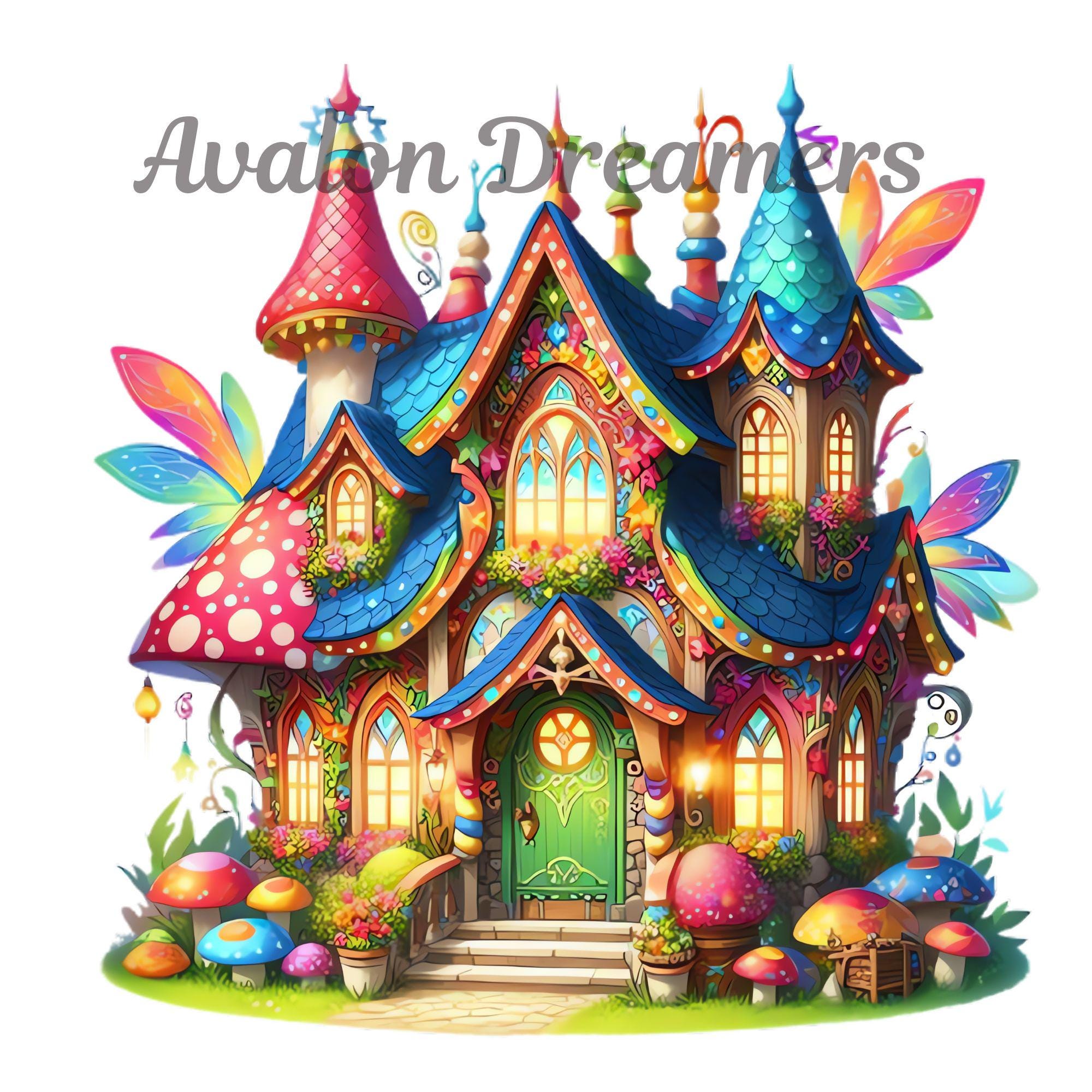 20 Fantasy Fairy Houses PNG Clipart Images, Print at Home, Transparent ...