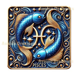 12 Signs of the Zodiac 3D Printable PNG Clipart, Square Tiles 8" X 8 ...