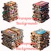 16 Stacks of Junk Journals SET 2 Clipart PNG Images, Card Making, Paper ...